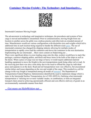 Container Market Literature Review | PDF