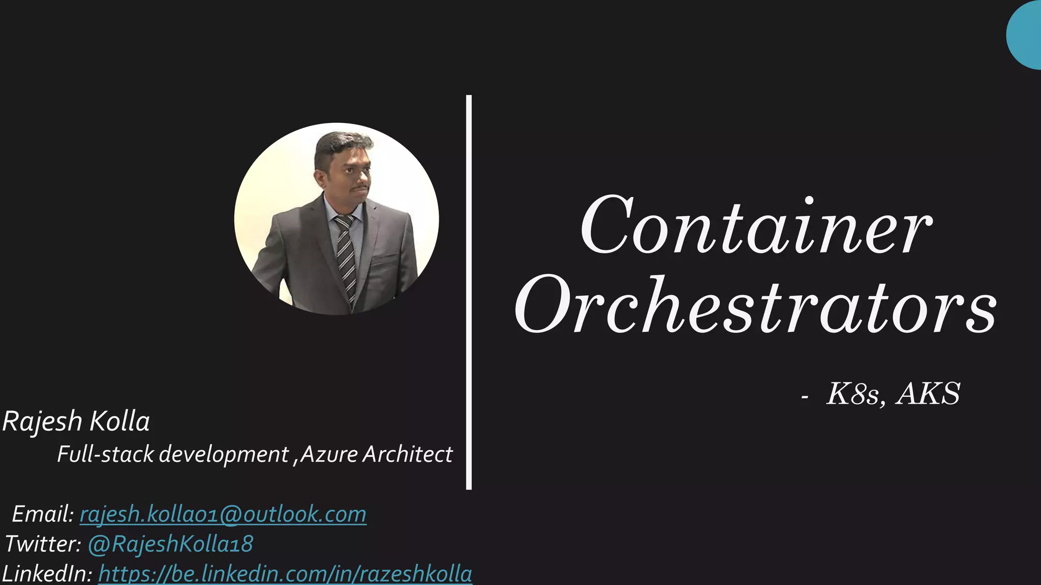 Container orchestration k8s azure kubernetes services | PPT