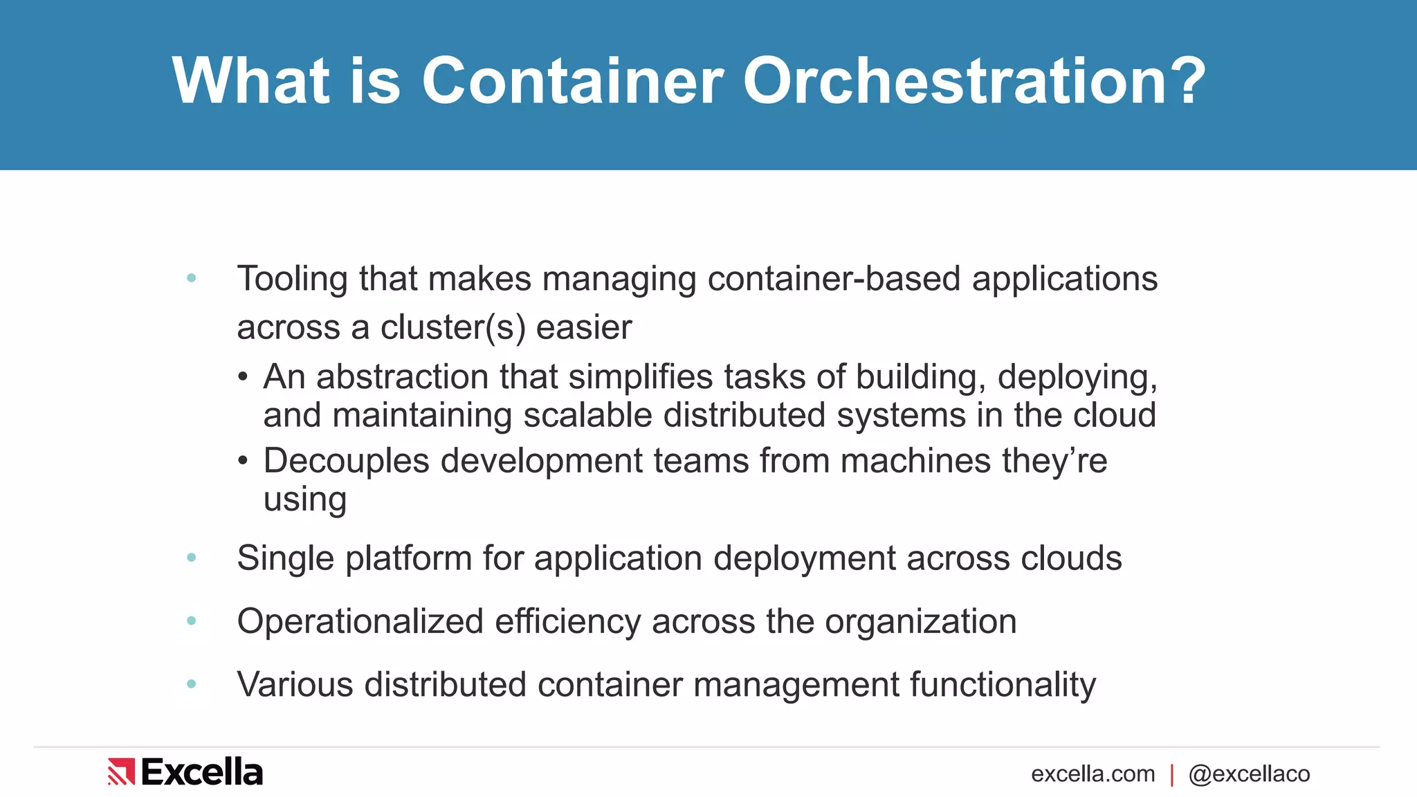 Container orchestration overview | PPTX