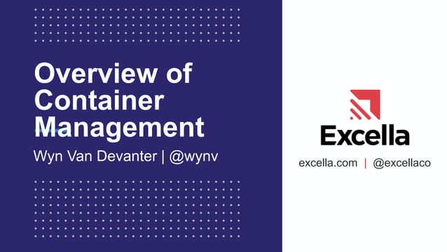 Container orchestration overview | PPTX