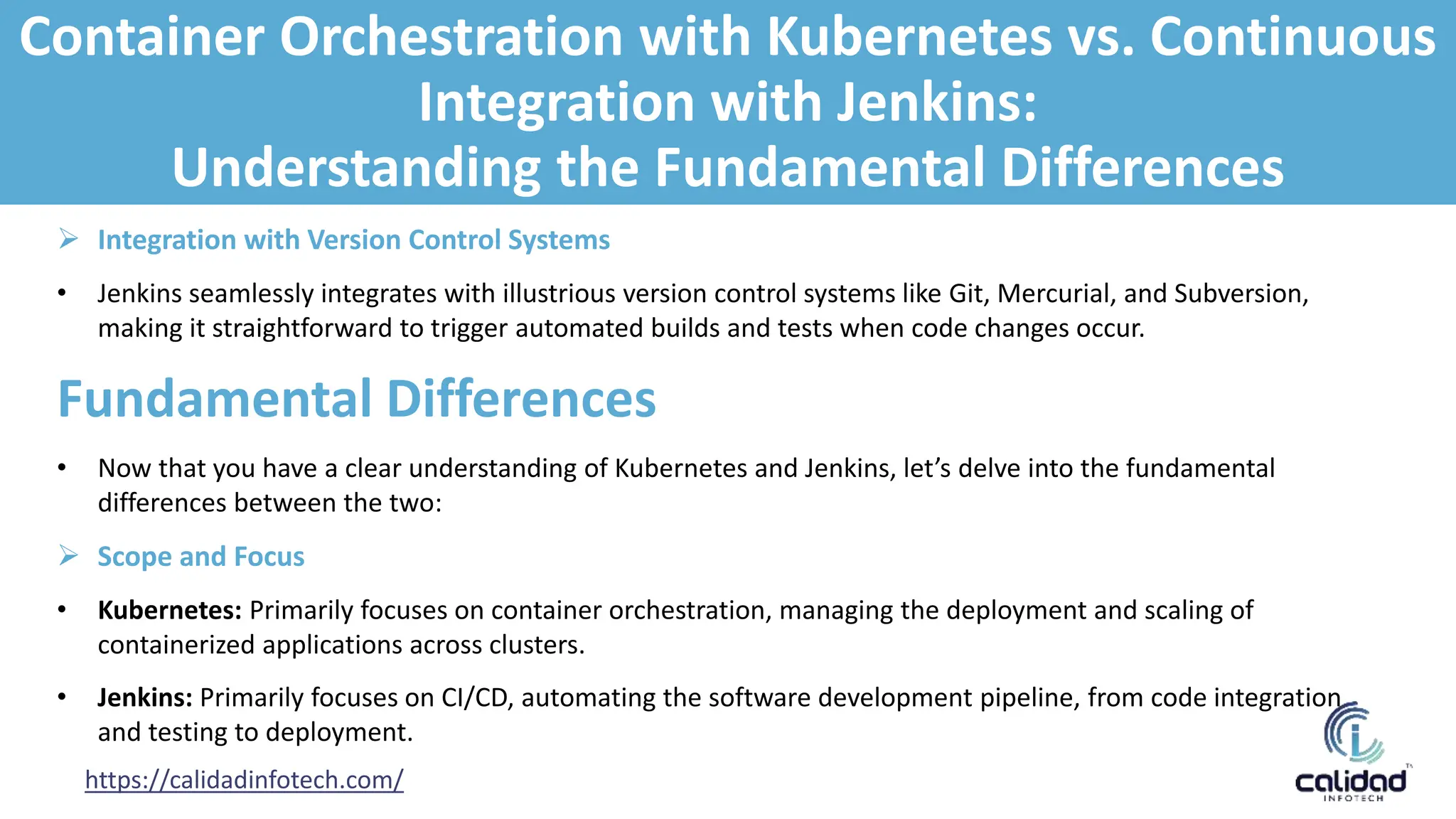 Container Orchestration with Kubernetes vs. Continuous Integration with ...
