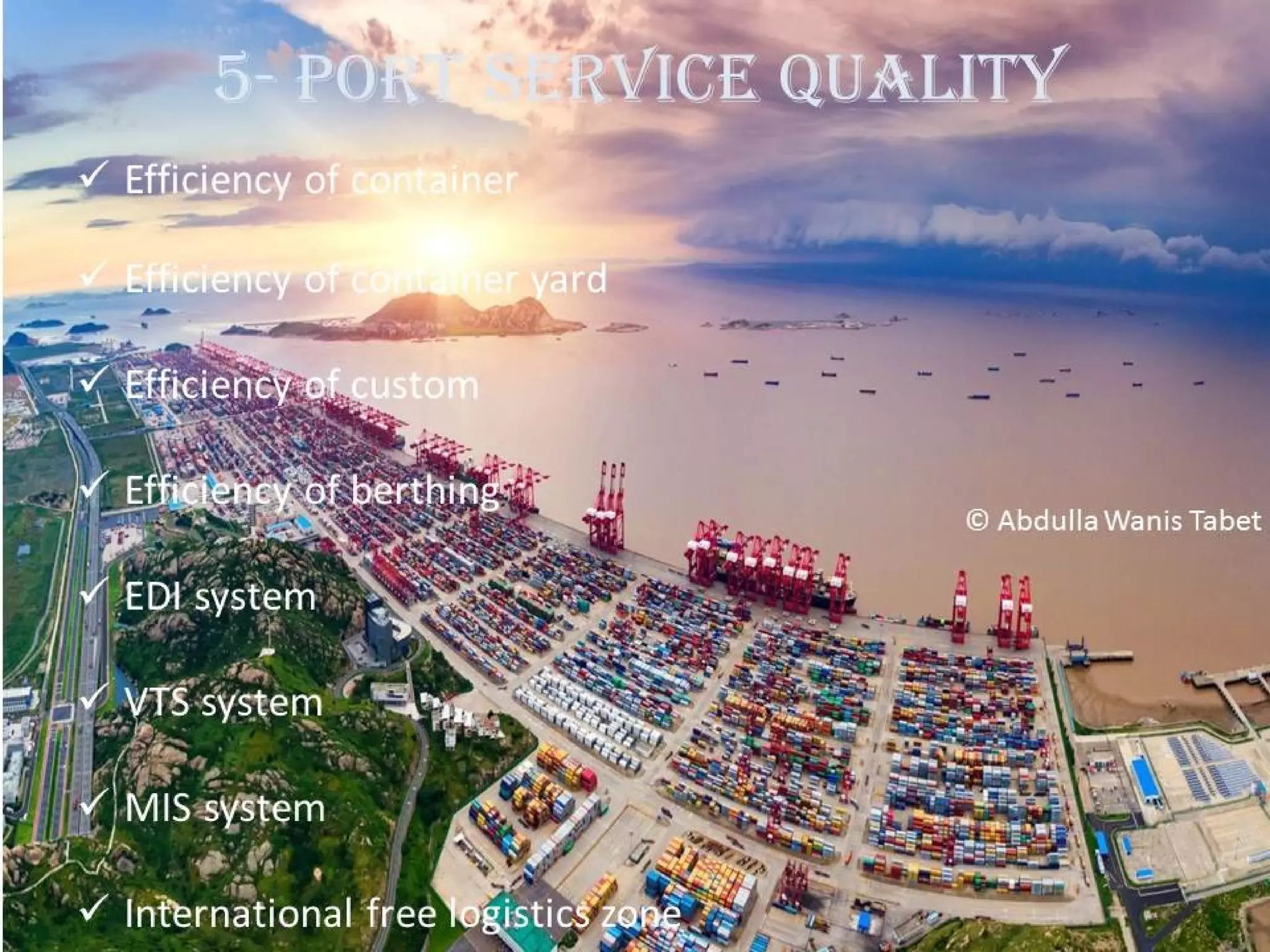 Major criteria for evaluating the service performance of container ...