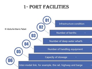 Major criteria for evaluating the service performance of container ...