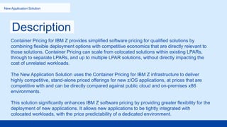 Container Pricing for IBM Z – New Application Solution | PDF | Cloud ...