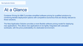 Container Pricing for IBM Z – New Application Solution | PDF | Cloud ...