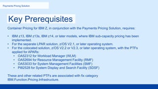 Container Pricing for IBM Z – Payments Pricing Solution | PPT