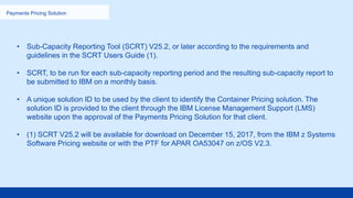 Container Pricing for IBM Z – Payments Pricing Solution | PPT