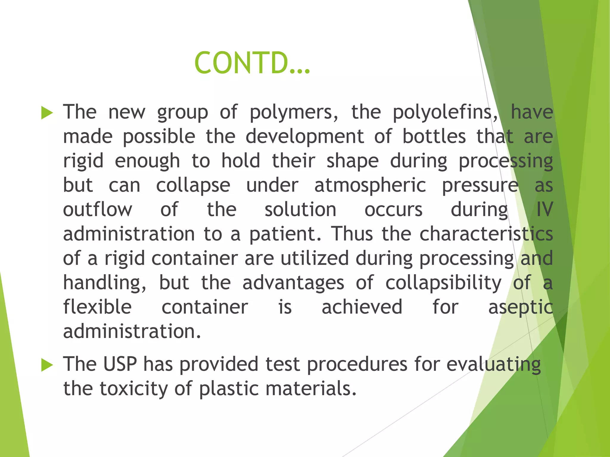 Containers and closures for parenteral preparations | PPTX