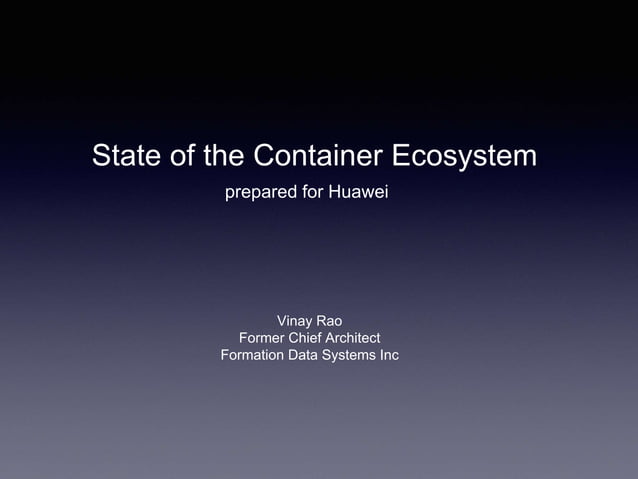 State of the Container Ecosystem | PPT