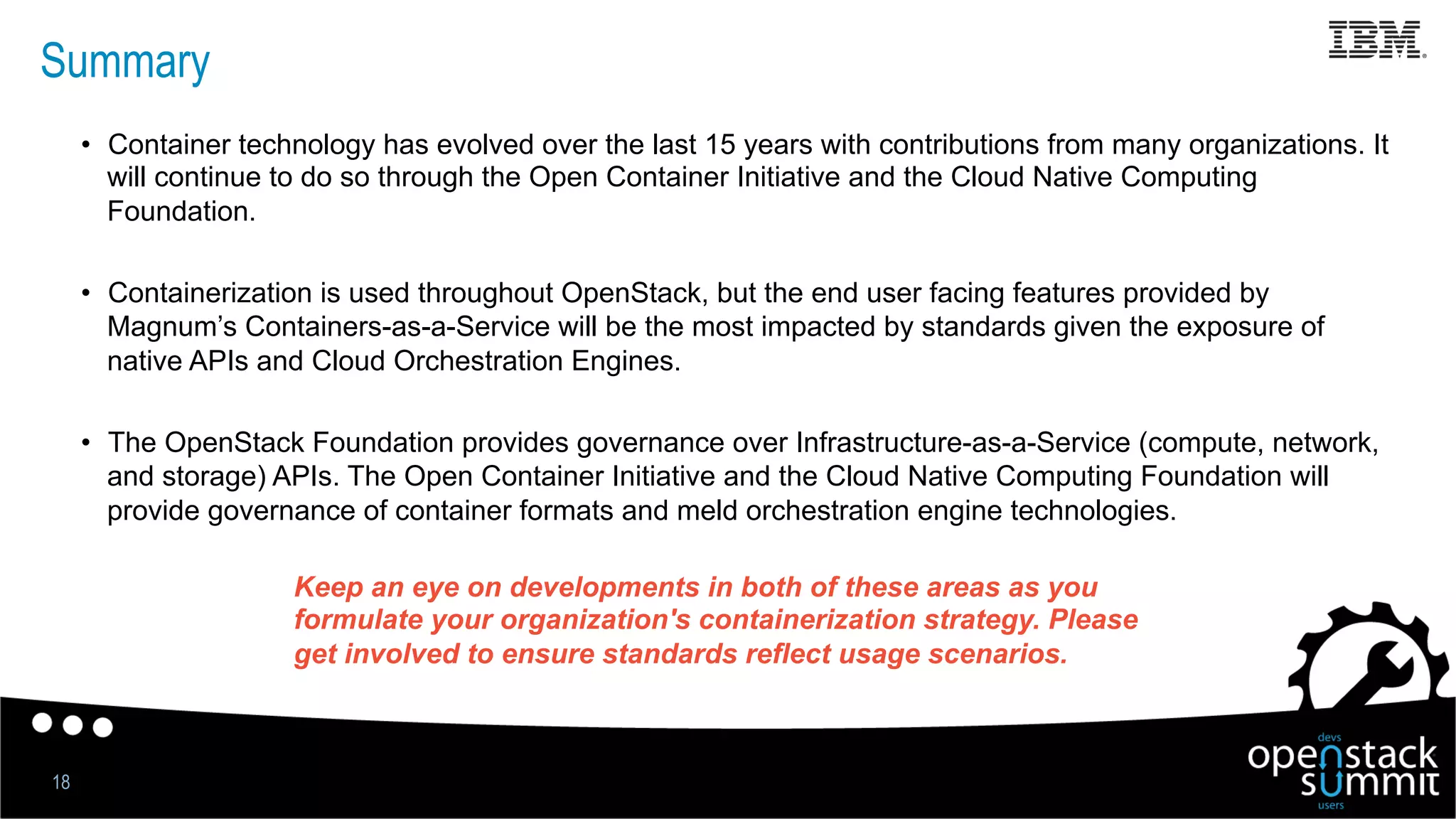 The Containers Ecosystem, the OpenStack Magnum Project, the Open ...