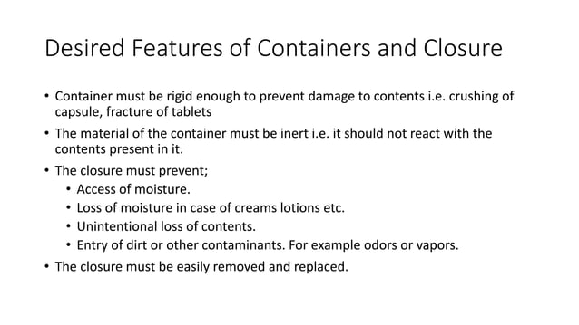 Containers and closures | PPTX | Oral care | Personal Care