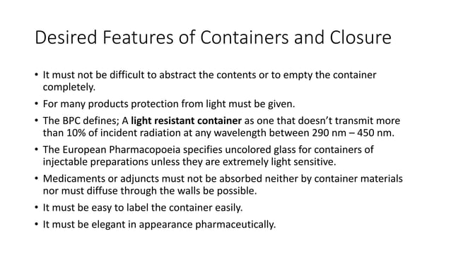 Containers and closures | PPTX | Oral care | Personal Care