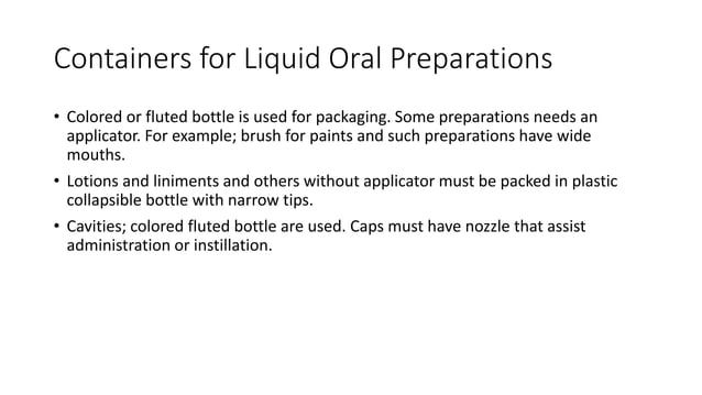Containers and closures | PPTX | Oral care | Personal Care