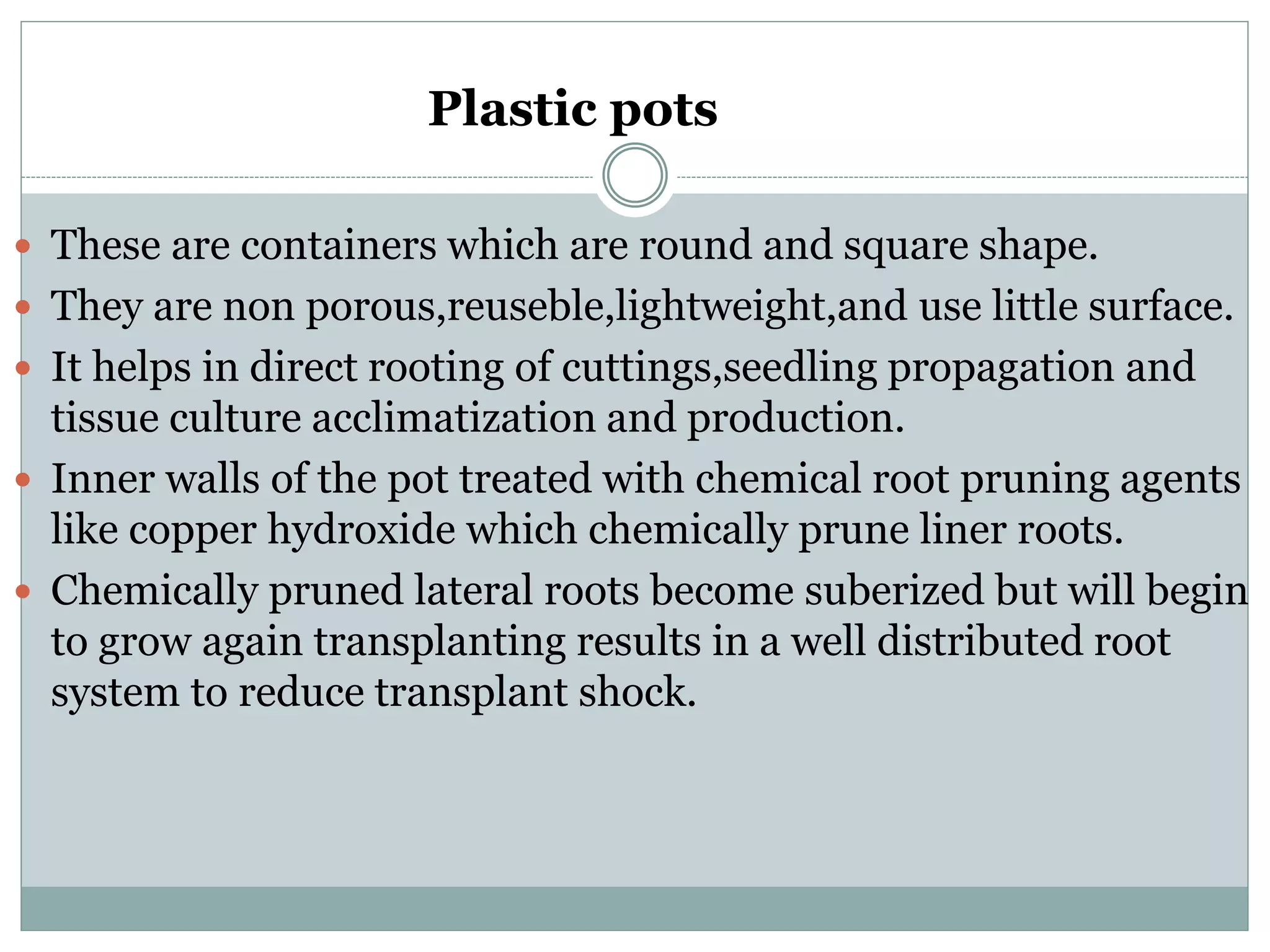 PLANT CONTAINERS AND NURSERY EQUIPMENTS | PPTX