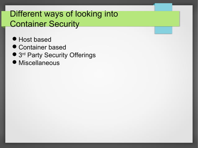 Container security | PPT