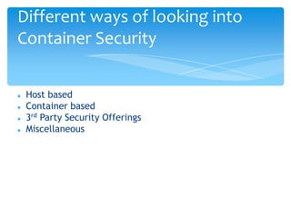 Container security | PPTX