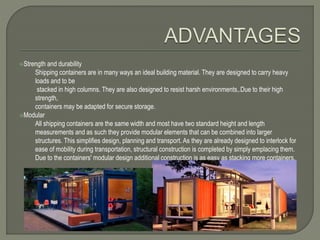 Containers-modular construction technology | PPTX