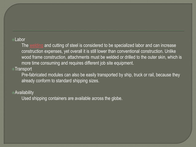 Containers-modular construction technology | PPTX