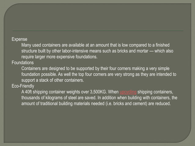 Containers-modular construction technology | PPTX