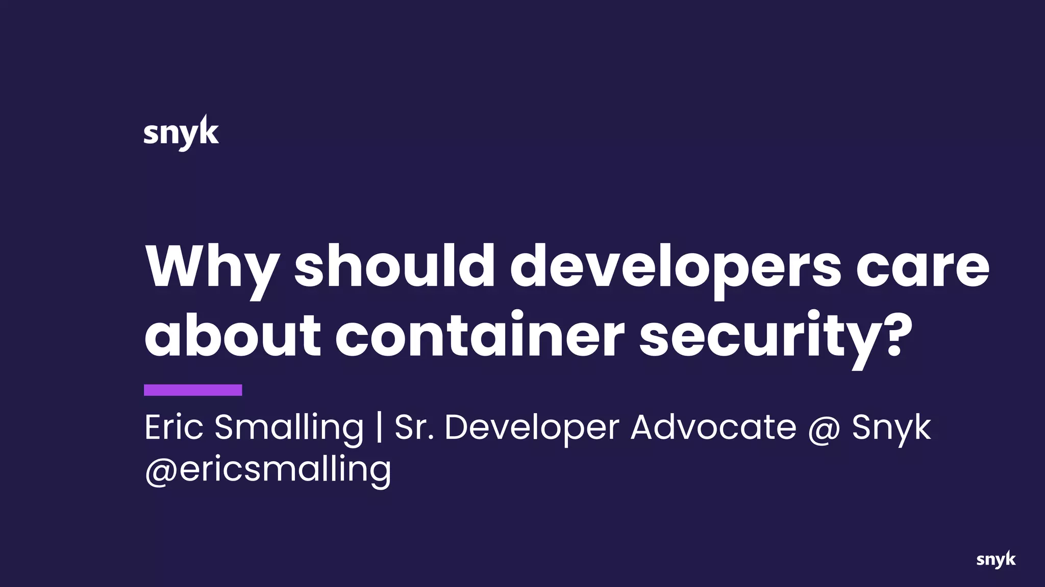 Container Stranger Danger - Why should devs care about container ...