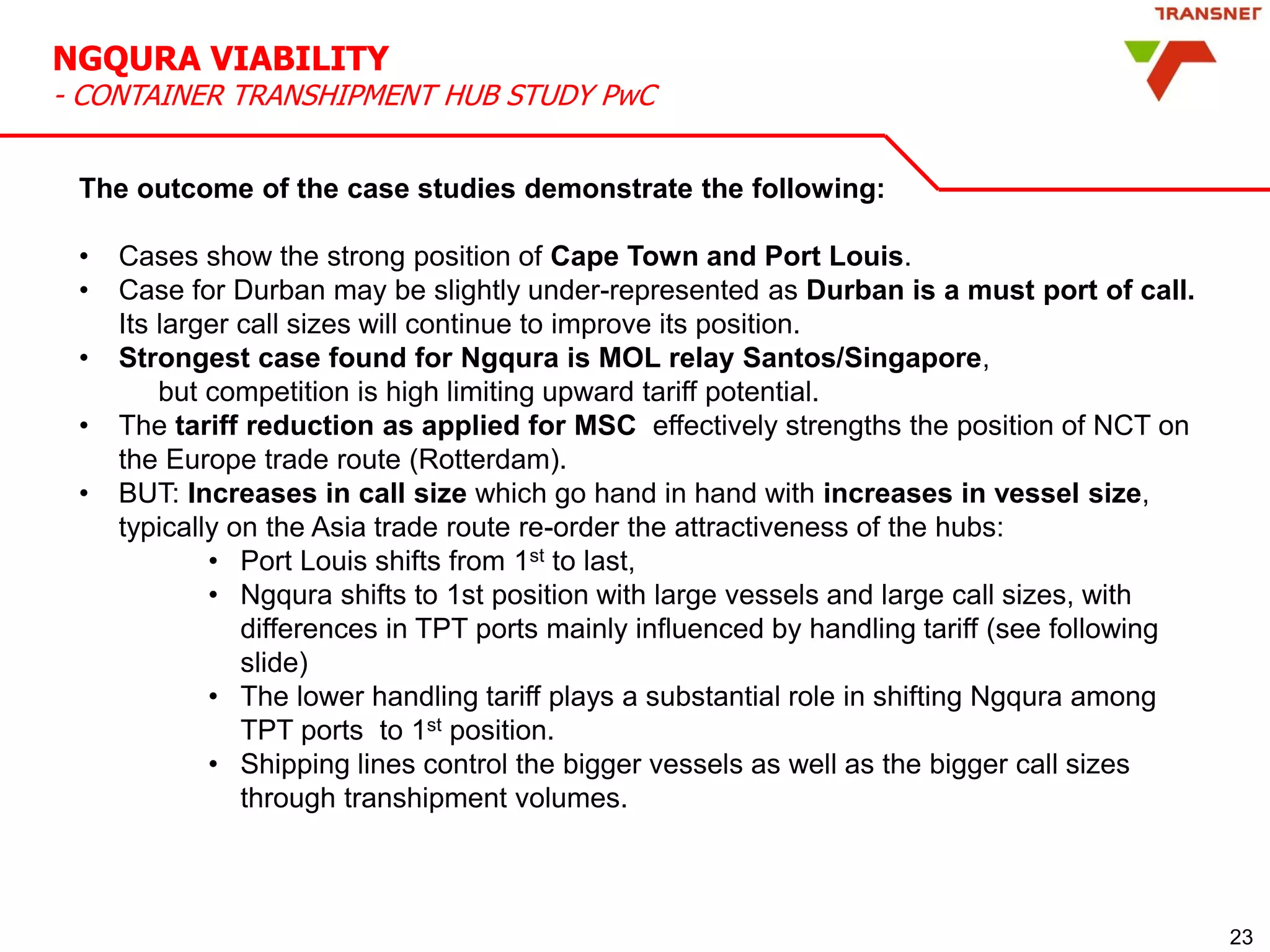 Container Strategy, benchmarking and viability Ngqura Container ...