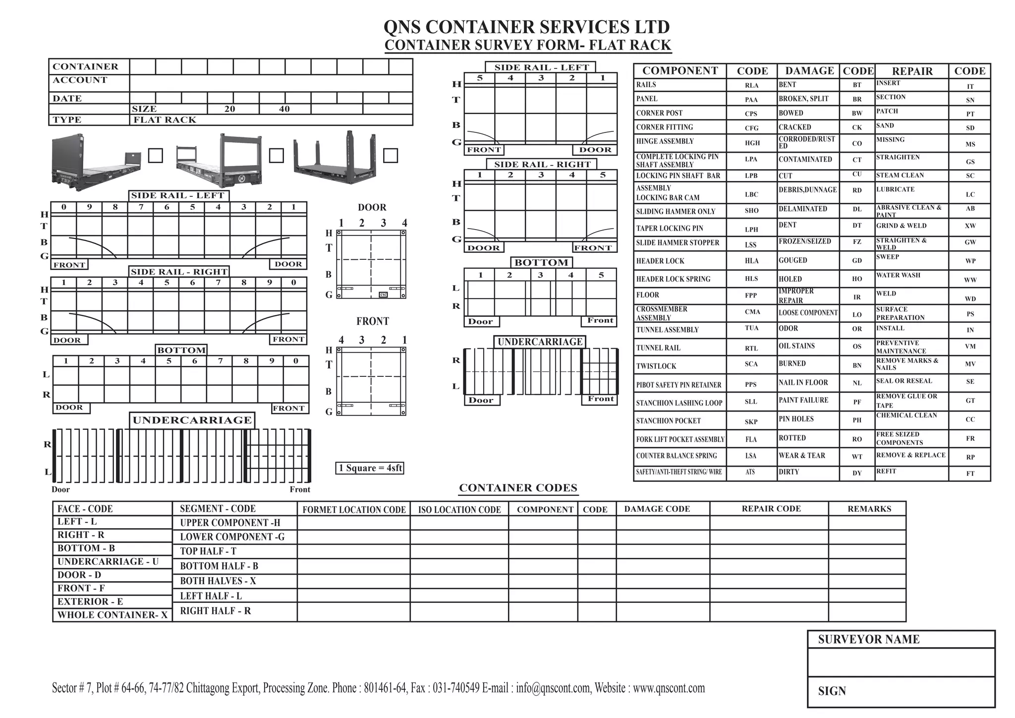Container survey format flat rack | PDF