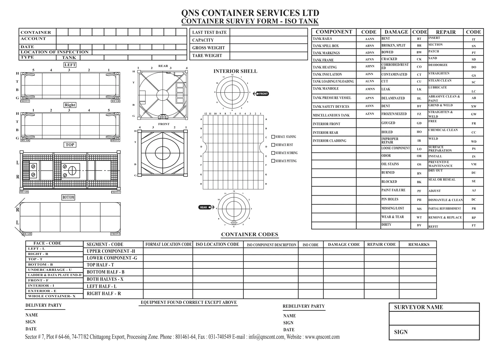 Container survey format iso tank | PDF
