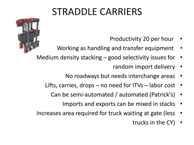 Container terminal handling equipment | PPTX | Logistics and Transportation Industry | Industries
