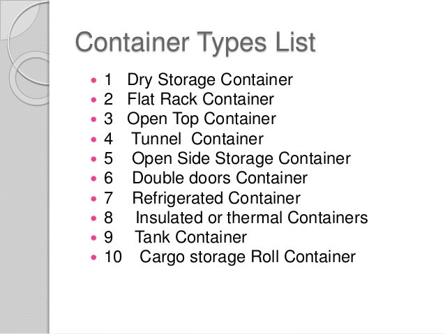 Container types
