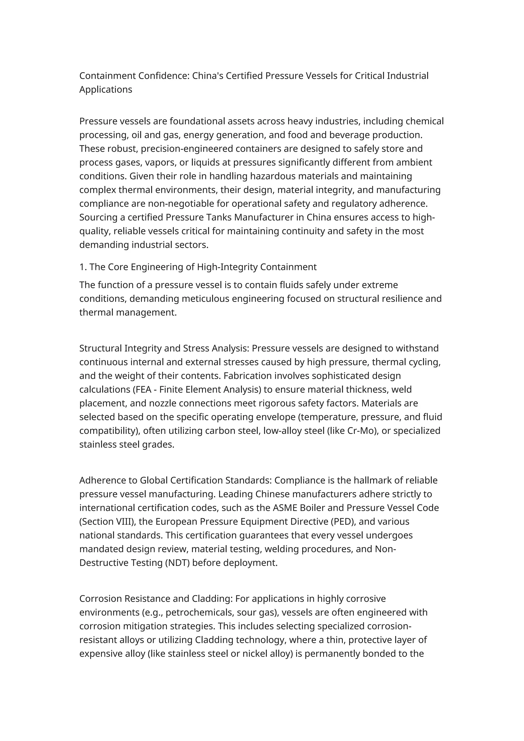 Containment Confidence China's Certified Pressure Vessels for Critical ...