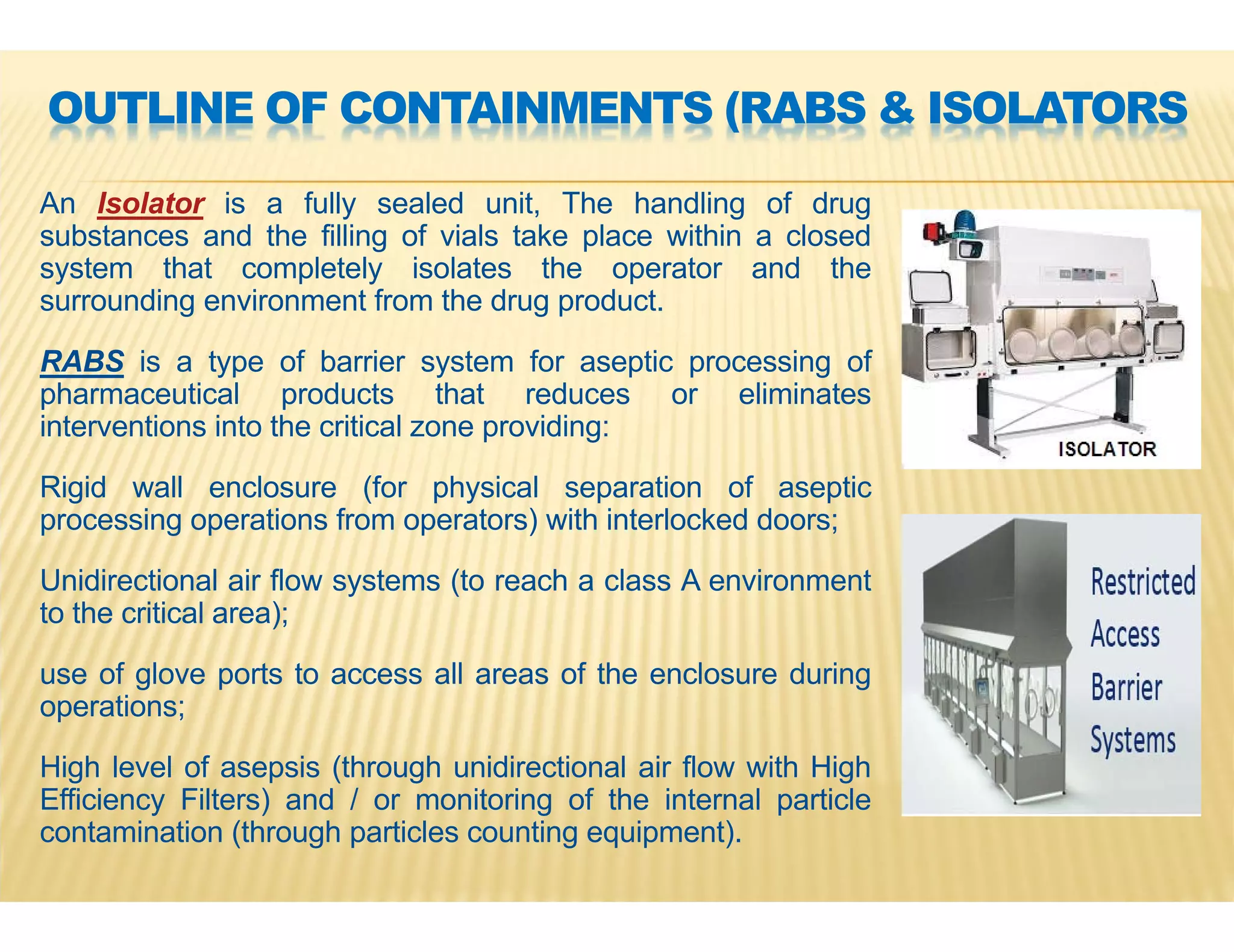 Containments - (Isolator & RABS) | PDF