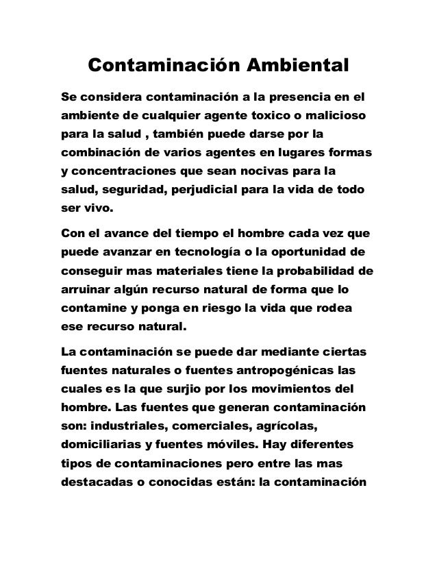 Contaminación ambiental