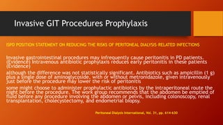 Contamination and antimicrobial prophylaxis in Peritoneal Dialysis | PDF