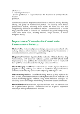 Contamination Control on Pharmaceutical Industries . pdf | PDF
