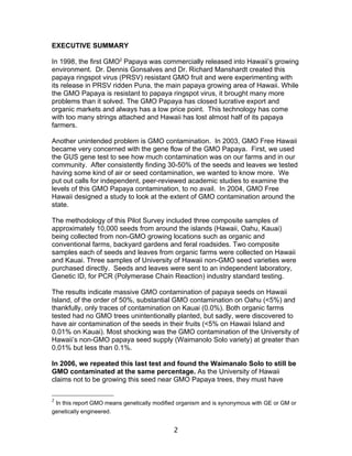 Hawaiian Papaya: GMO Contaminated | PDF