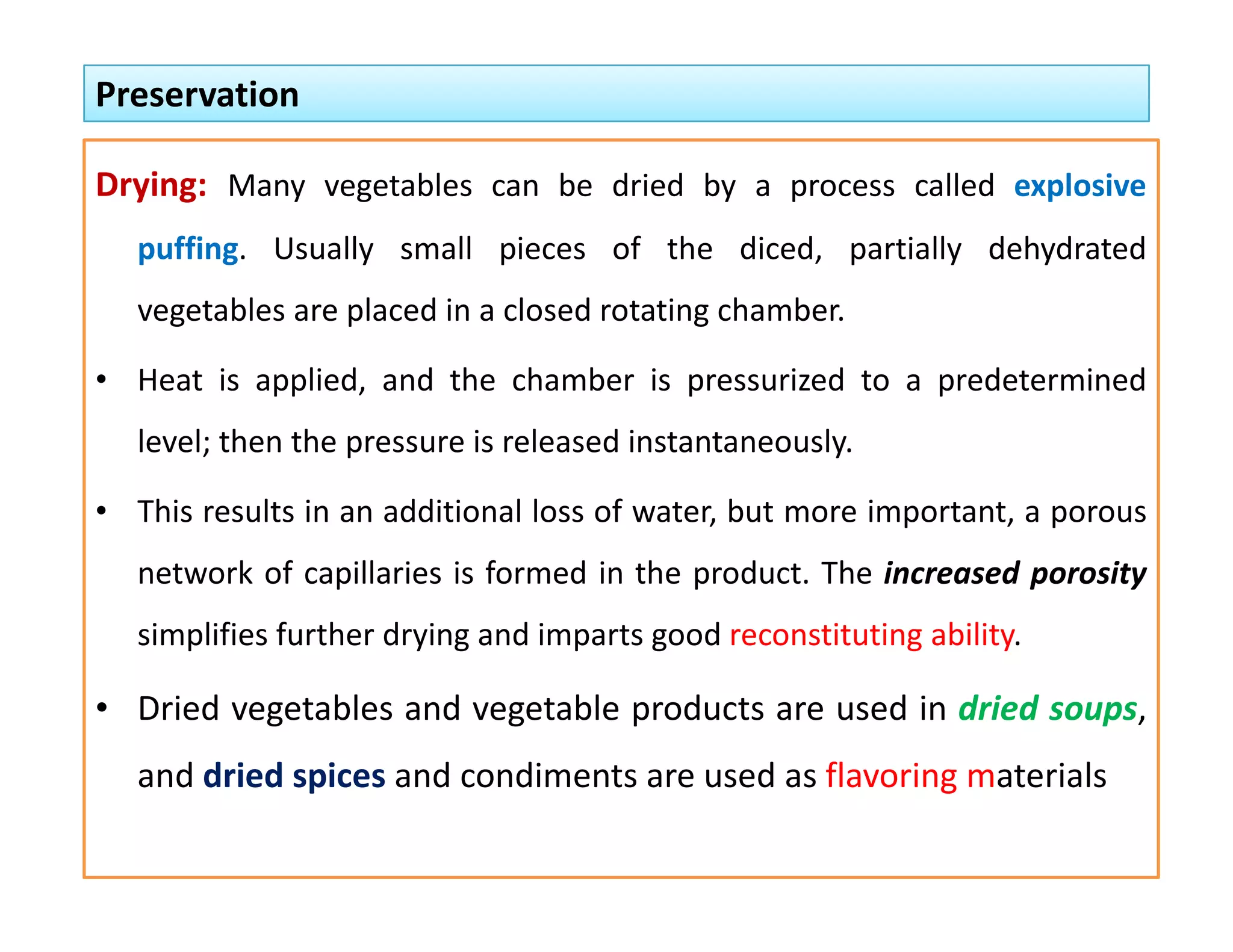 Contamination, preservation, and spoilage of fruits and vegetables | PDF
