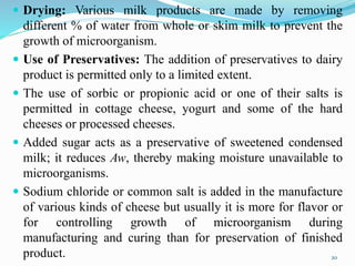 Contamination spoilage and preservation of milk and milk products | PPTX