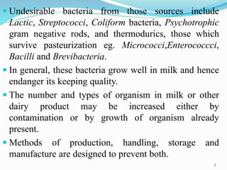 Contamination spoilage and preservation of milk and milk products | PPTX