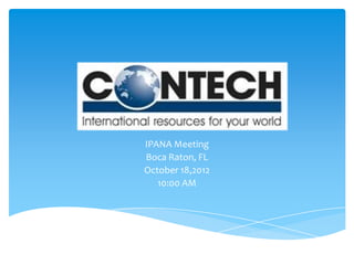 Con-Tech Drum Accessories at IPANA convention | PPTX