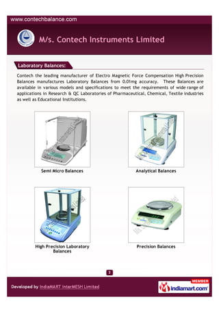M/s. Contech Instruments Limited, Navi Mumbai, Electronic Balances | PDF