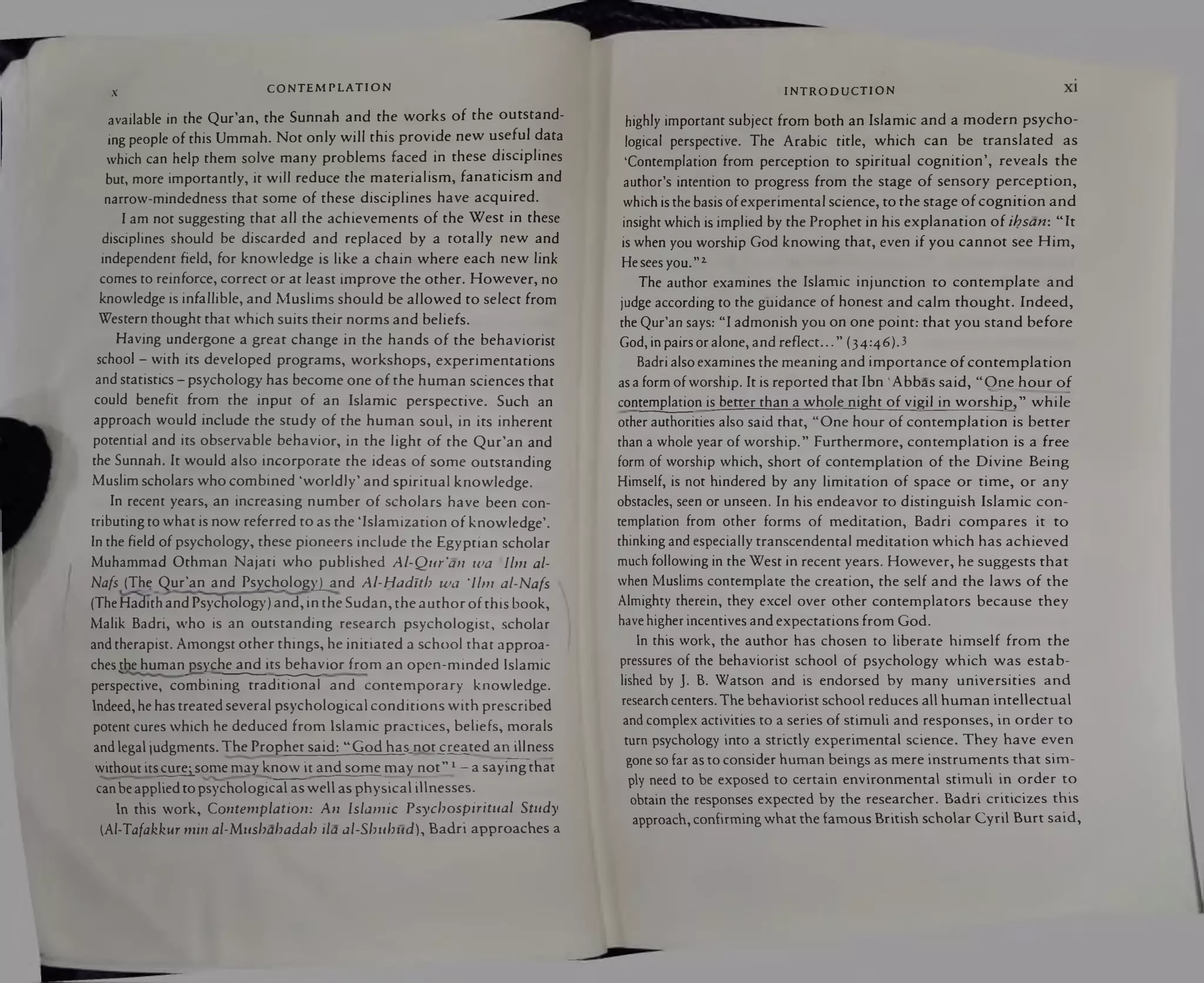 Contemplation an islamic psychospiritual study by malik badri | PDF