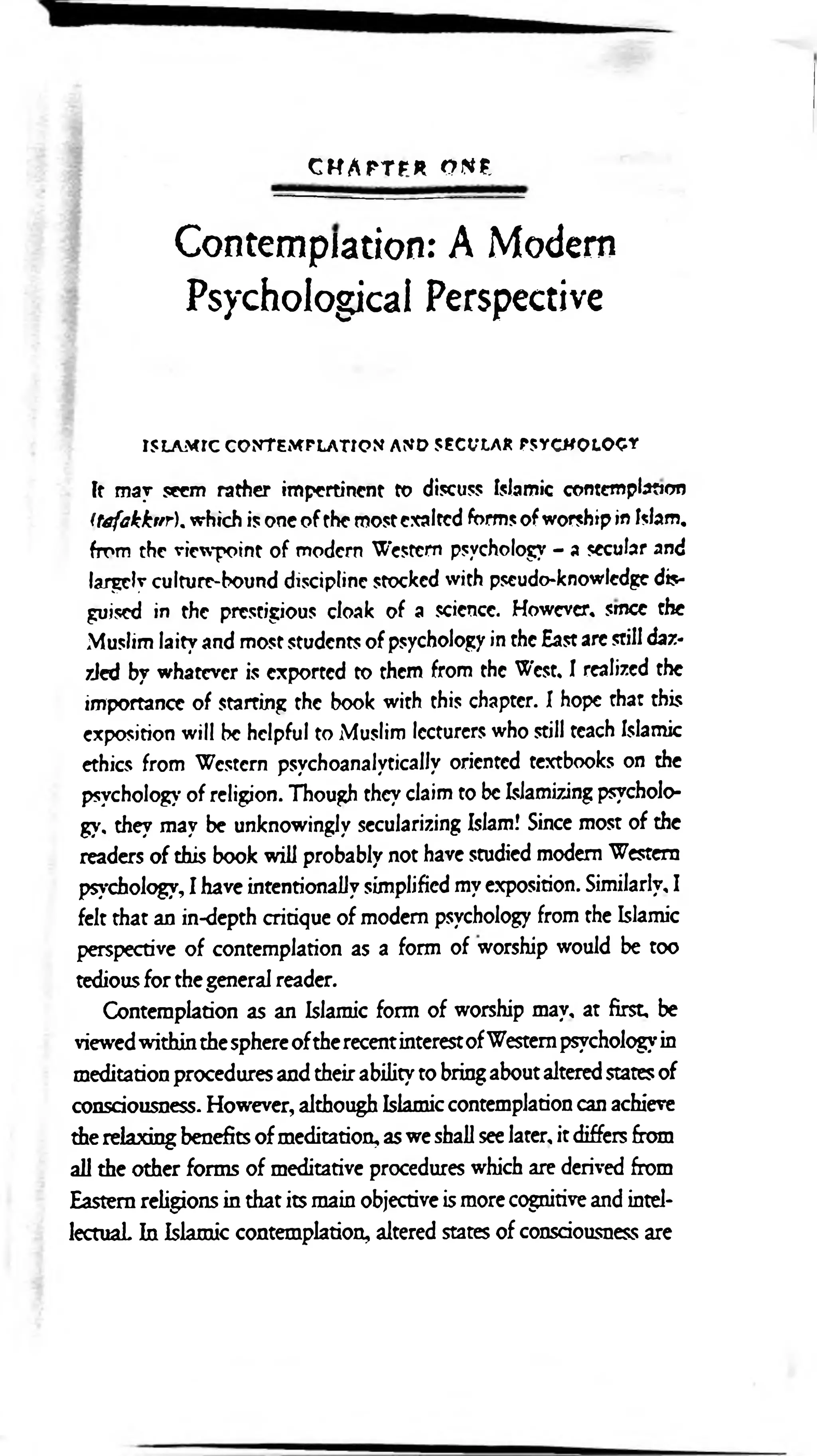 Contemplation an islamic psychospiritual study by malik badri | PDF