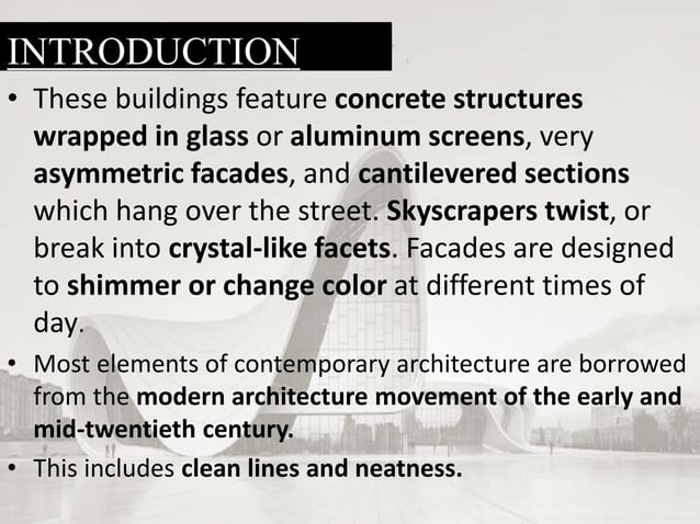 Contemporary architecture | PPTX