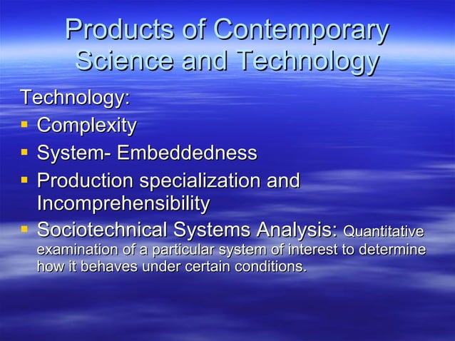 Contemporary Science And Technology | PPT