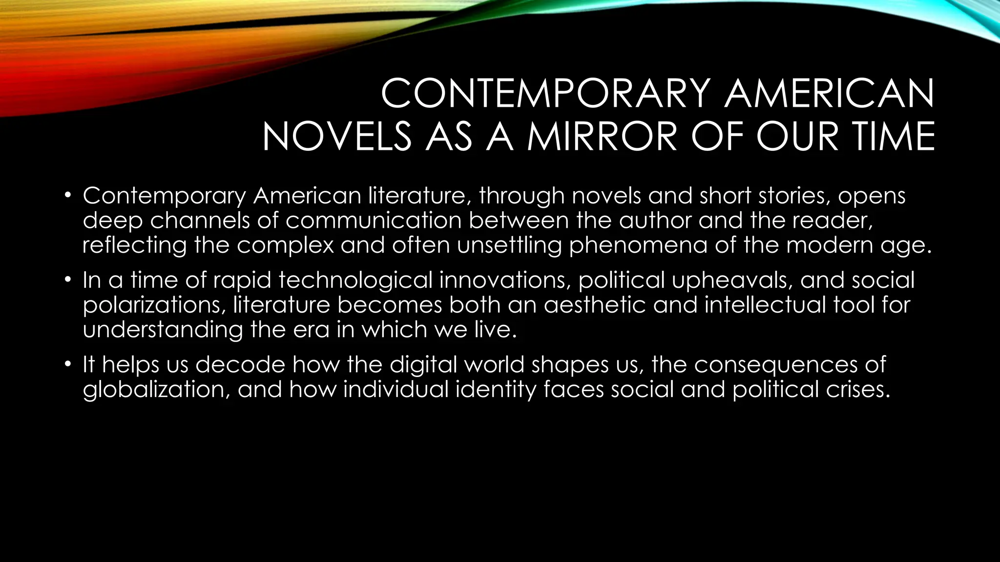 CONTEMPORARY AMERICAN NOVELS AS A MIRROR OF OUR TIME.pptx