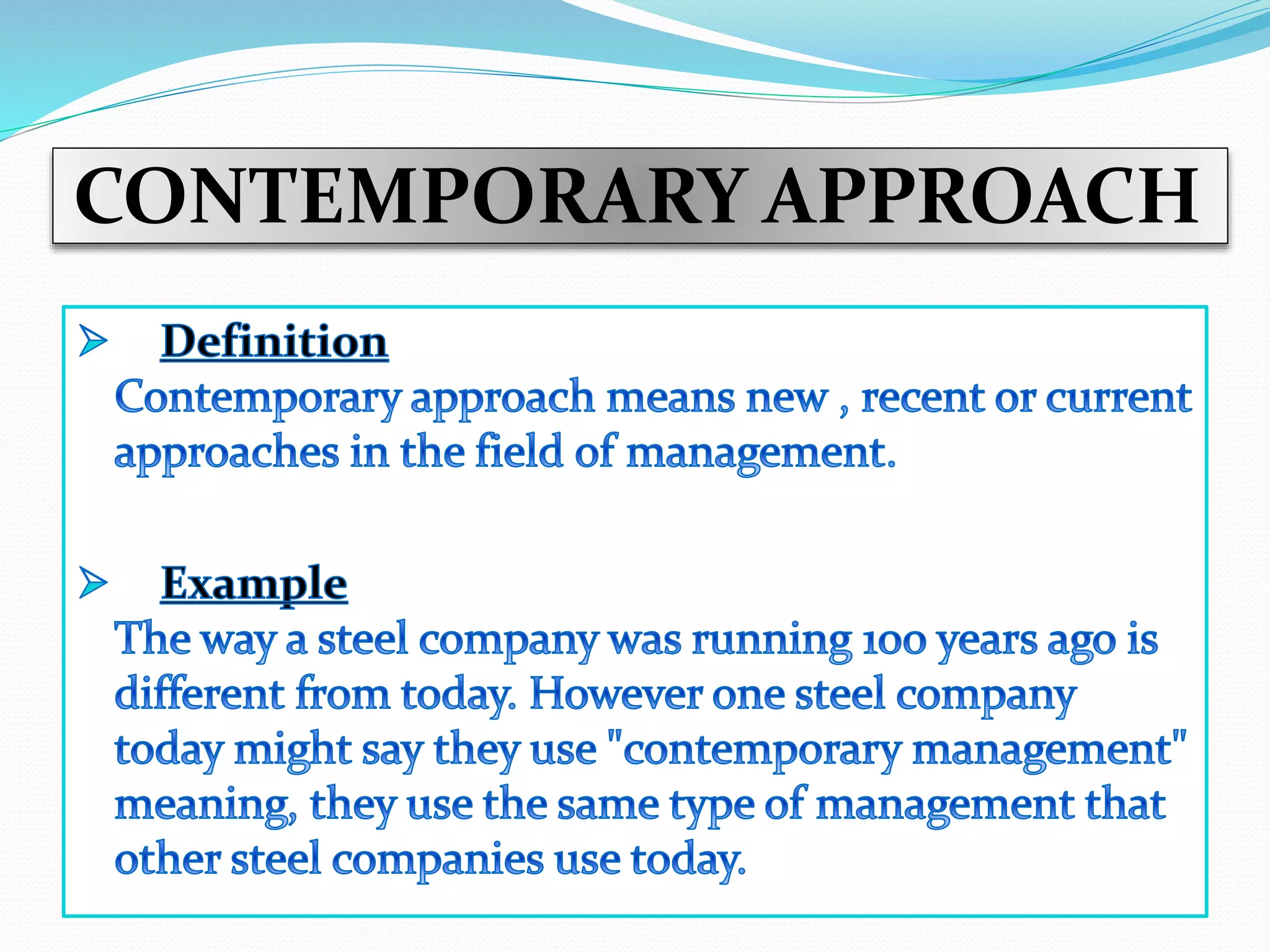 Contemporary approach in management | PPTX