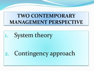 Contemporary approach in management | PPTX