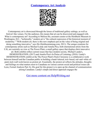 Contemporary Art Essay | PDF