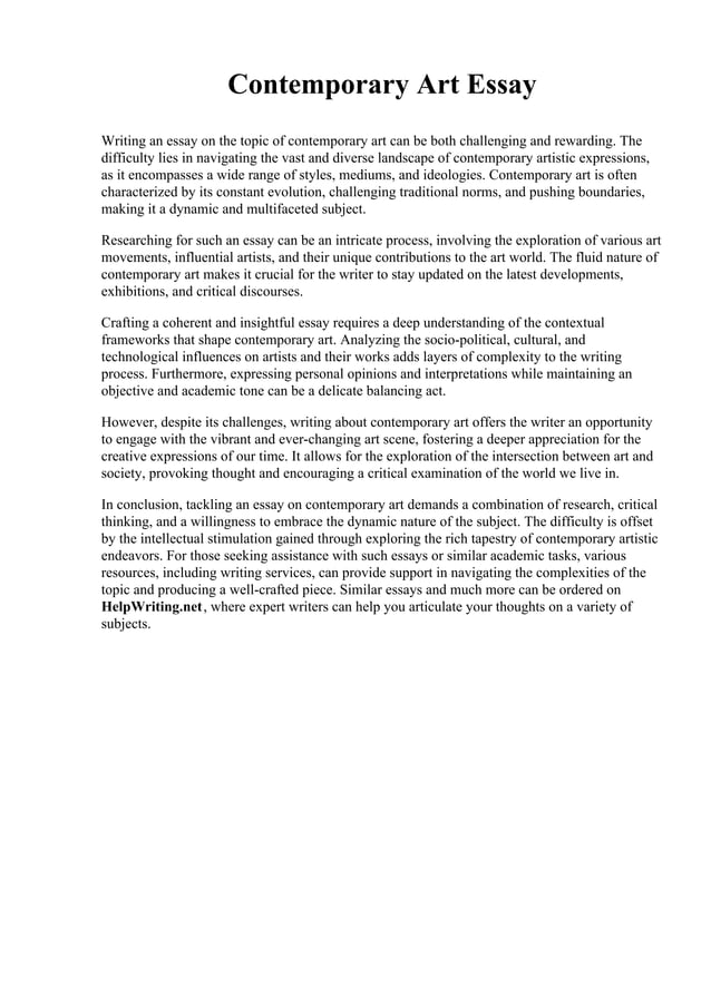 Contemporary Art Essay | PDF