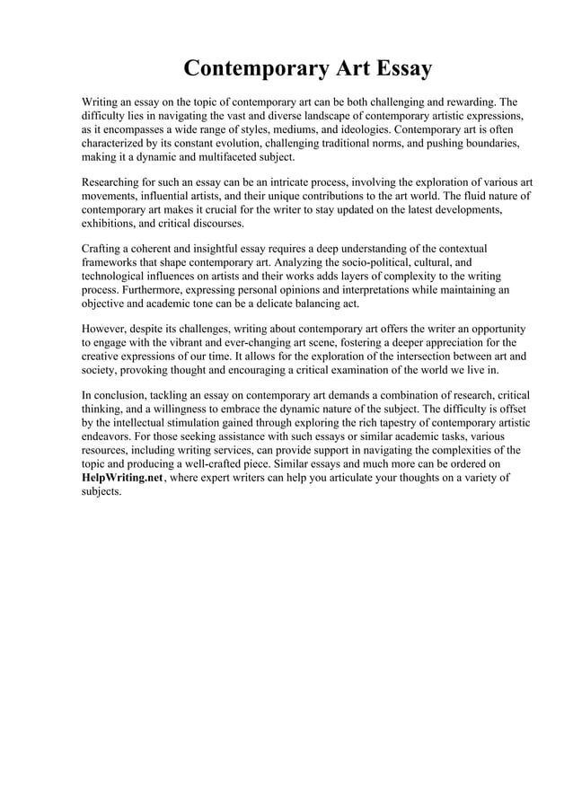 Contemporary Art Essay | PDF